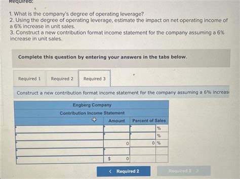 Solved What Is The Company S Degree Of Operating Chegg
