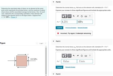 Solved Determine The Equivalent State Of Stress On An E
