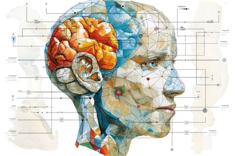 Cognitive Clouds Intricate Brain Architecture Visualized Against A Dynamic Neural Sky Premium