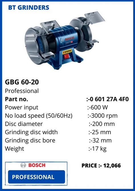 Bosch 200 mm Gbg 60 20 Professional at ₹ 12066/piece in Raipur | ID ...