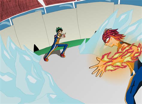 My Hero Academia Midoriya Vs Todoroki By Speedaction On Deviantart