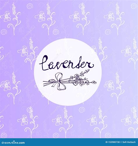 Lavender Flowers Purple Vector Seamless Pattern Beautiful Violet