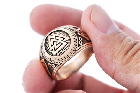 Viking Triple Valknut Ring Handcrafted From Bronze Silvermania925