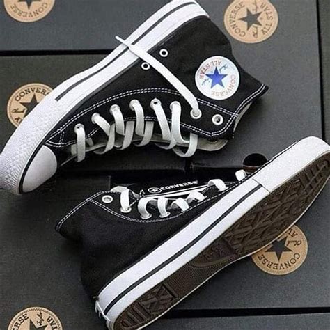 Jual PROMO Sepatu Sneakers Sekolah Casual Converse All Star Tinggi High Boot Hitam Shopee