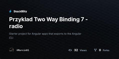 Przyklad Two Way Binding Radio Stackblitz