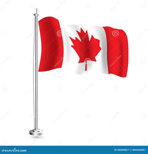 Canadian Flag Isolated Realistic Wave Flag Of Canada Country On