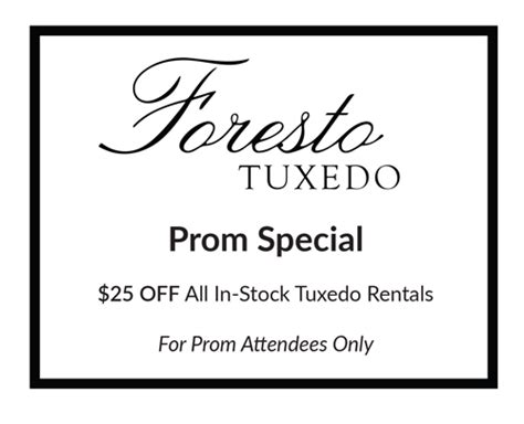 Specials Foresto Tuxedo Rental Services