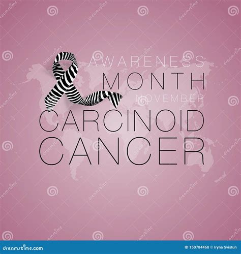 Carcinoid Syndrome Awareness Ribbon Vector Illustration Isolated On