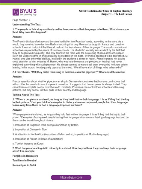 Ncert Solutions For Class 12 English Core Book Flamingo Chapter 1 The