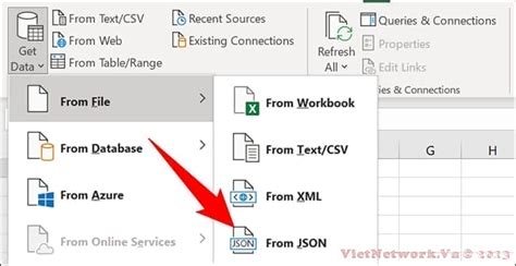 Vietnetworkvn Windows Cách Chuyển đổi Tệp Json Sang Microsoft Excel
