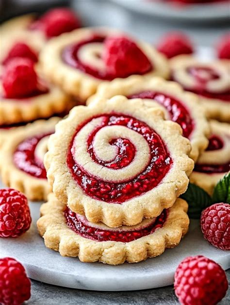 Raspberry Swirl Shortbread Cookies