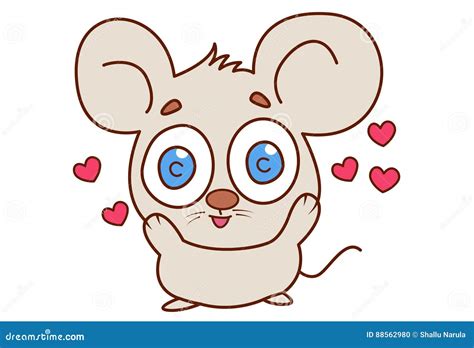 Cute Mouse In Love Stock Illustration Illustration Of Eyes 88562980