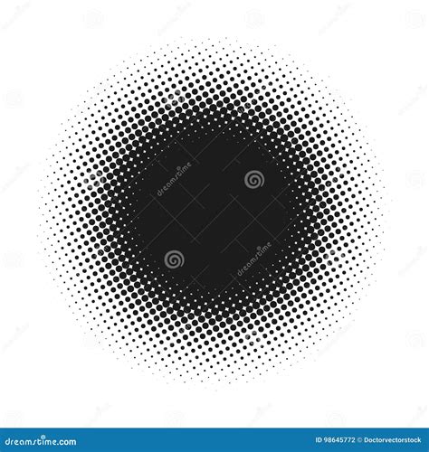 Halftone Circle Dotted Frame Vector Dots Logo Emblem Round Border Halftone Circle Dot Raster