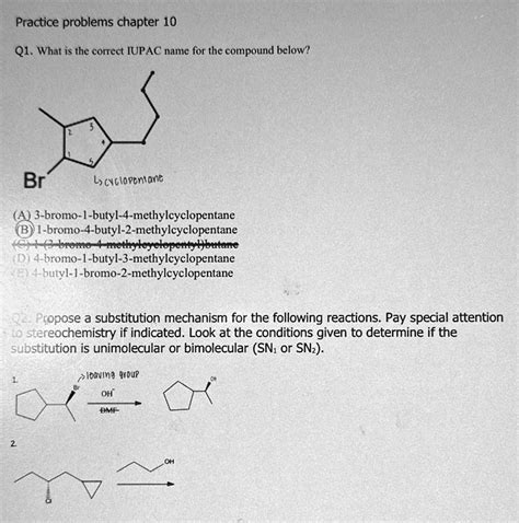 Practice Problems Chapter 10 Q1 What Is The Correct IUPAC Name For The