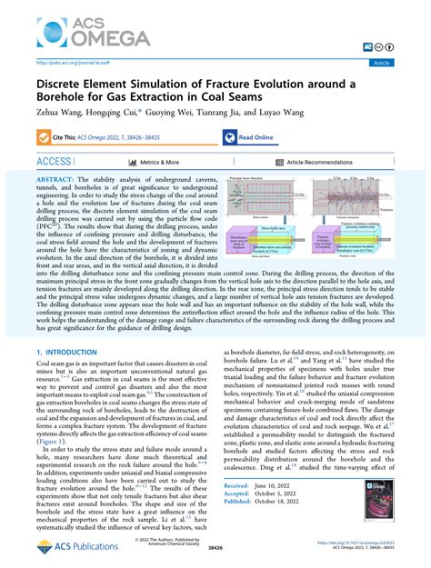 pdf discrete element simulation of fracture evolution around a