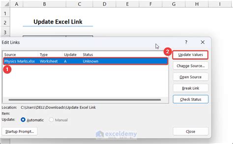 How To Update Excel Links Manuallyautomatically Exceldemy