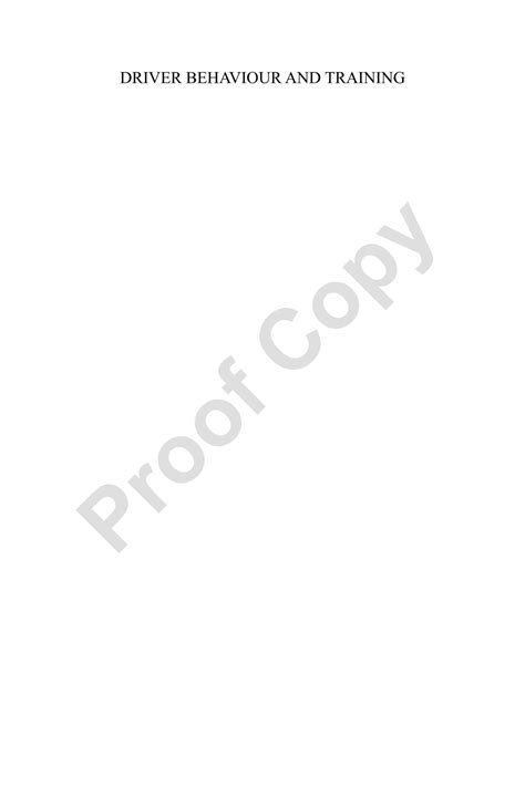 Pdf Driver Behaviour And Training