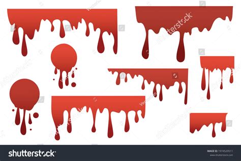 Dripping Blood Collection Red Stain Vector Stock Vector Royalty Free Shutterstock