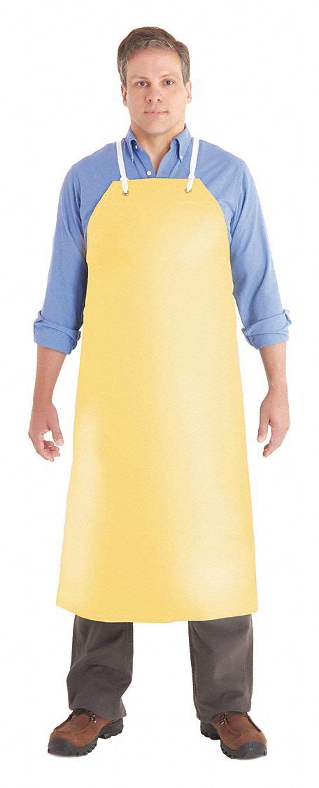 Ansell Chemical Resistant Bib Apron Yellow 45 Length 33 Width