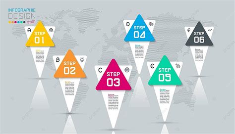 Business Infographic With 6 Steps Organization Chart Sign Vector