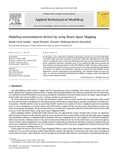 Pdf Modeling Semiconductor Devices By Using Neuro Space Mapping
