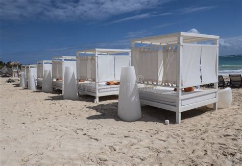 Sun Beds On A Caribbean Beach Stock Image Image Of Vacation Calm