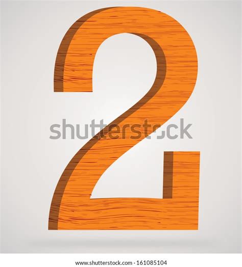 Wooden Numeric Drop Shadow On Isolated Stock Vector Royalty Free