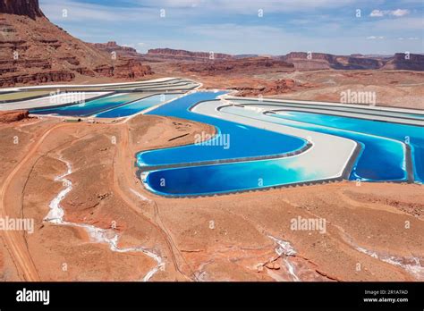 Evaporation Ponds At A Potash Mine Using A Solution Mining Method For