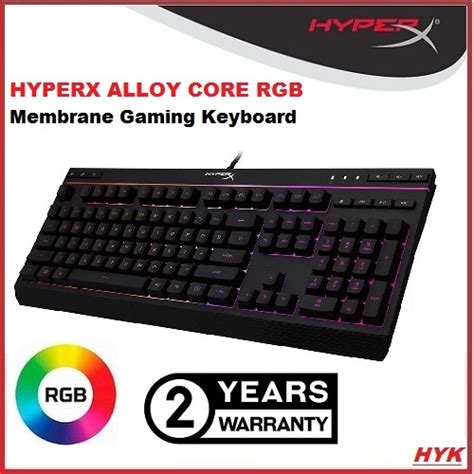 HYPER X HYPERX ALLOY CORE RGB MEMBRANE GAMING KEYBOARD WITH SPILL RESISTANT AND KEYBOARD LOCK