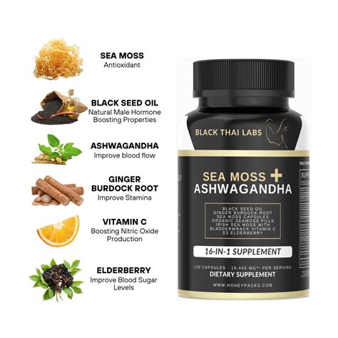 Sea Moss Black Seed Oil Ashwagandha Black Thai Labs