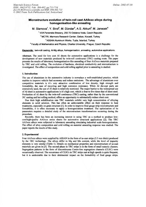 Microstructure Evolution Of Twin Roll Cast Aa5xxx Alloys During Homogenisation Like Annealing