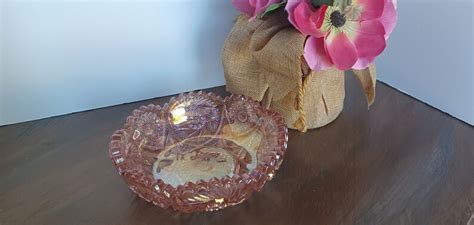 Vintage Lenox Imperial Carnival Glass Candy Dish Iridescent Sawtooth