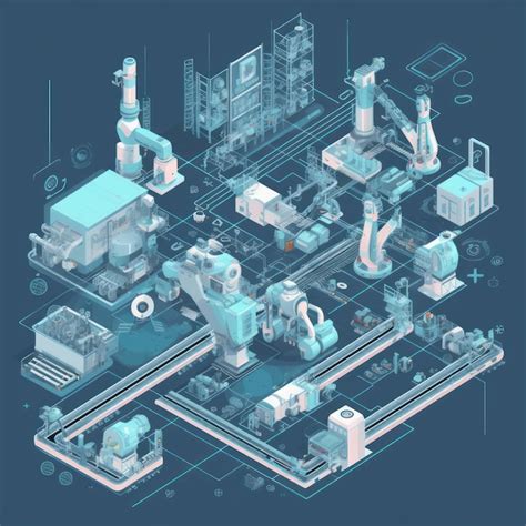 Premium Photo D Project Of Futuristic Workshop With Automated