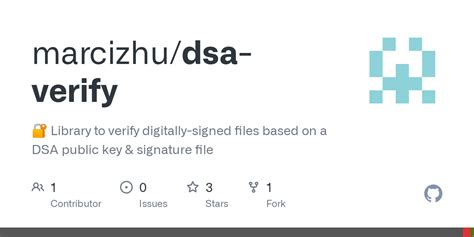 github marcizhu dsa verify 🔐 library to verify digitally signed