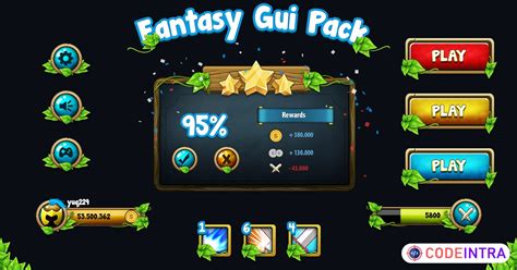 Fantasy Gui Pack 2d Gui Unity Assets Codeintra