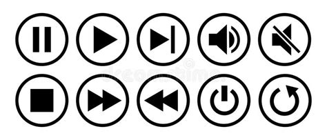 Multimedia Navigation Buttons Stock Illustration Illustration Of Next