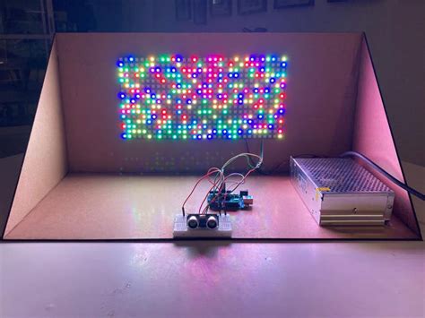 Led Matrix 32x16 Rgb And Ultrasonic Sensor
