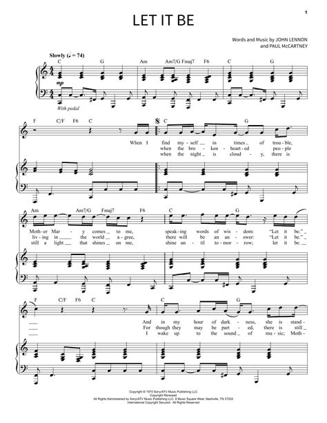 Let It Be Von The Beatles Noten Zum School Of Rock Keyboard Bei Sheet