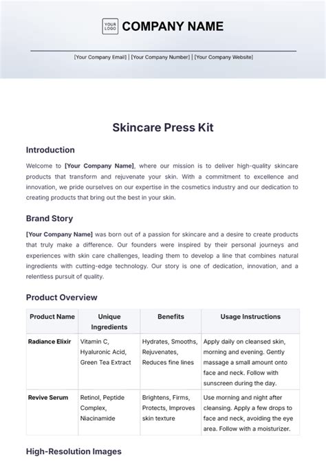 Free Press Kit Templates To Customize Online
