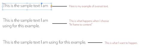 Typography How To Fit Frame To Content With Overset Text To A