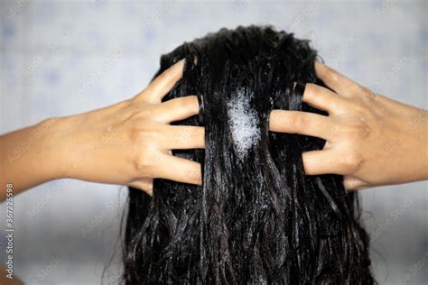 Indian Mexican Lady Bathing Hair Wash Her Hairs Massaging Hair And Body