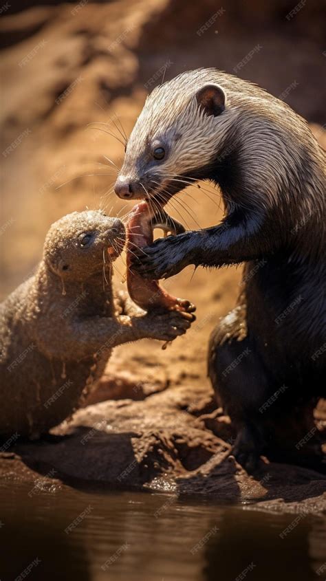 Premium Ai Image Two Weasels Fighting With Each Other