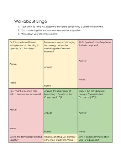 Gcse Business Retrieval Activity Teaching Resources
