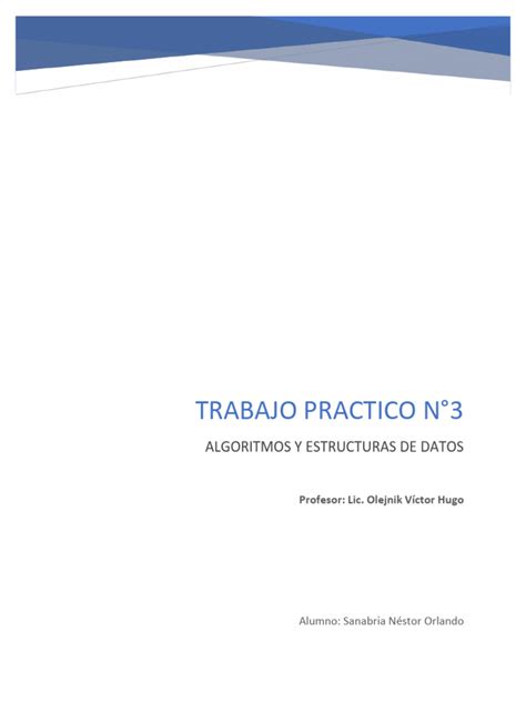 Tp Algoritmos Y Estructura De Datos Pdf