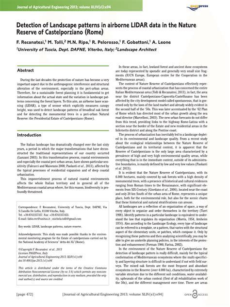 pdf detection of landscape patterns in airborne lidar data in the nature reserve of