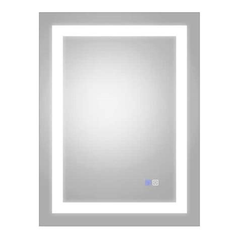 Satico 24 In W X 32 In H Rectangular Frameless Anti Fog LED Light