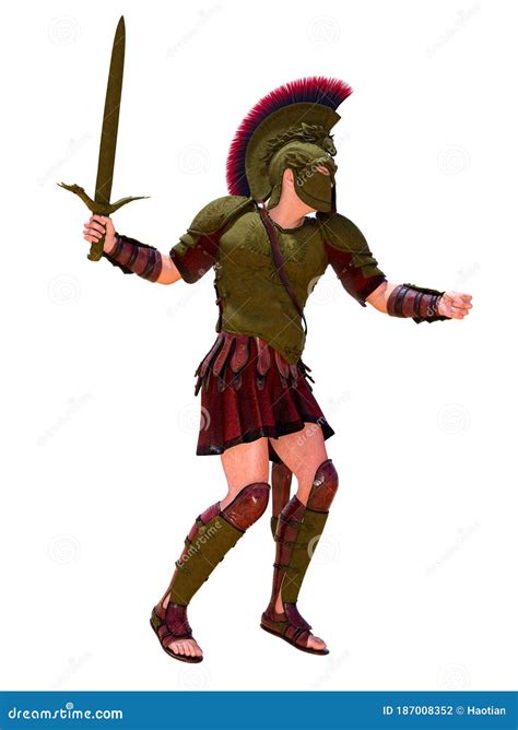 Hoplite Ancient Greek Warrior Cartoon Vector 32503837