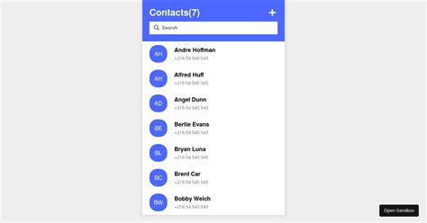 Contact List App Codesandbox