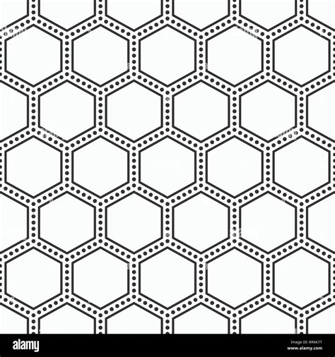 Abstract Seamless Pattern Of Hexagons Repeating Geometric Tiles Of Dotted Hexagons For Fashion