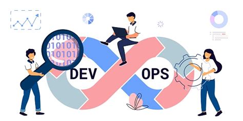 Vetores De Conceito Devops Pequenos Programadores Praticam Operações De